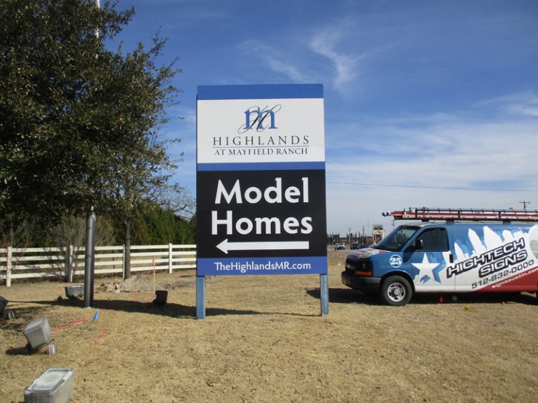 6. Flatbed Printed Directional Sign on MDO with Painted Posts - Signs ...